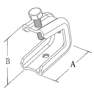 Morris 17469 Universal Beam Clamp, Steel, 3/4" Flange