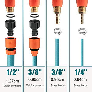 All Metal 29 Inches Sprayer Wand,Suitable for 1/2" & 3/8" Hose Quick Connectors, 1/4" & 3/8" Brass Barb Sprayer Wand Replacement Built-in Shut Valve Stainless Steel Spray Wand, w/Hose Connector