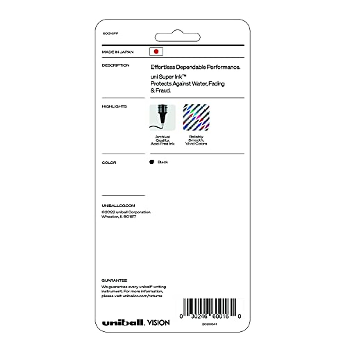 uni-ball Vision Rollerball Pens Fine Point Micro Tip, 0.5mm, Black, 4 Pack