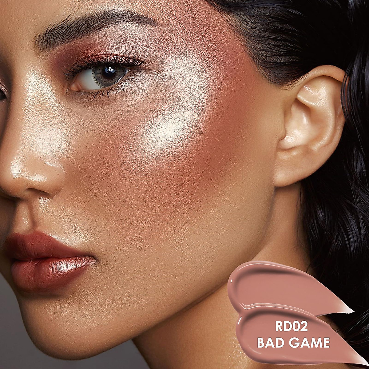 FOCALLURE Silky Cream Liquid Blush,Leaving a Matte Dewy Makeup Look,Easy to Apply and Create a Natural Flush,Long Lasting and Lightweight Cheek Blush Face Makeup,BAD GAME