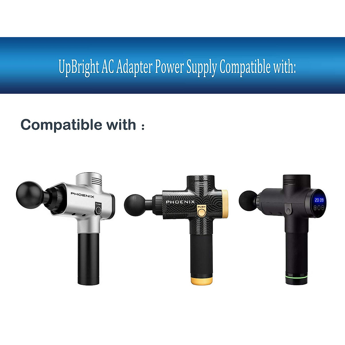 UpBright 24V AC/DC Adapter Compatible with Phoenix A2 A02 TL-24V-2400mAh SG02-24V-1500mAh X-Body Massage Gun Percussion Massager Relaxing Machine Li-ion Battery HY-2606 HY2606 26V Power Supply Charger