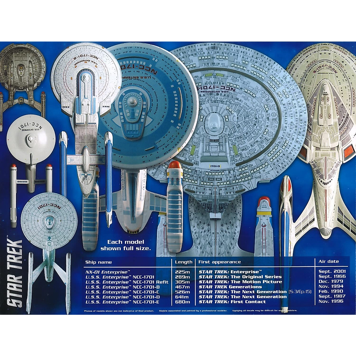 AMT Star Trek U.S.S. Enterprise Box Set 1:2500 Scale Snap Model Kit