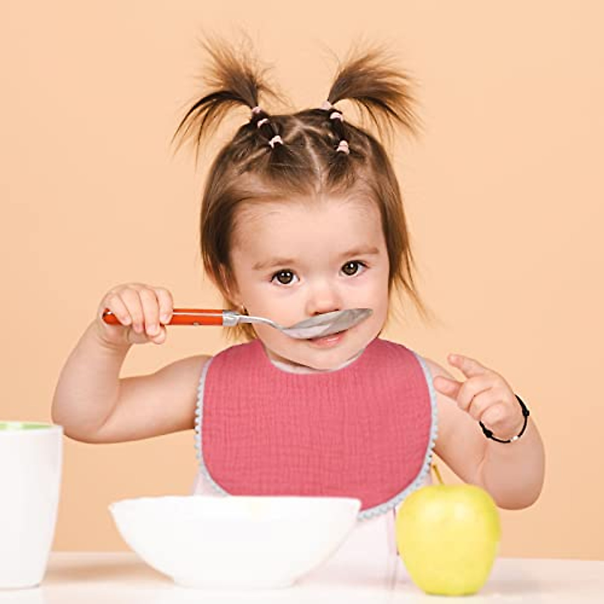 20 Pcs Muslin Baby Bibs Baby Bibs for Girls Boys Teething Soft Absorbent Baby Drool Bandana Bibs with Snaps and Lace Border for Neutral Newborn Infant Drooling Essentials, 10 Styles