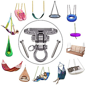 IOH 2 Pcs Heavy Duty Swing Hangers Stainless Steel 304 antirust【2000 lb Capacity】 180° Silent Swing, Playground Porch Yoga Seat Trapeze, Hammock Chair, Hanging Kit, Swing Set Indoor Outdoor