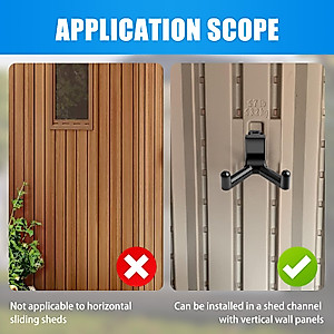 Storage Shed Tool Hooks for Lifetime Resin Storage Shed 10Pcs (Does NOT Work on Any Sheds with Horizontal Siding)