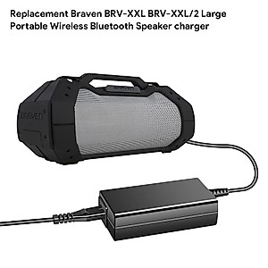 HKY 18V AC Adapter compatible with Braven BRV-XXL BRV-XXL/2 BRV-XXL-2 Large Portable Wireless Bluetooth Speaker [Waterproof][Outdoor] Replacement Switching Power Supply Cord Battery Charger Plug