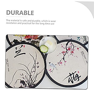 SEWACC 2pcs Jute Mat Photo Coasters Coffee Decor Desk Topper Fabric Desk Coasters Bowl Pad Braided Placemats Home Coaster Table Decor Home Placemats Thicken Table Mat Mat Decorate Office