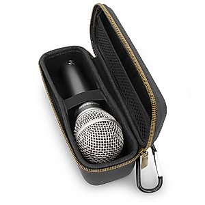 CASEMATIX Microphone Case Compatible with Wired Microphone Models up to 6.75” Maximum, Ultra Compact Mic Case Fits Singing, Vocal Dynamic Handheld Wired Microphones