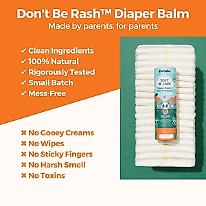EmBeba Natural Diaper Rash Cream for Baby with Sensitive Skin | Travel Friendly Baby Rash Ointment with Built-in Diaper Balm Stick Roll-On Applicator, All Over Herbal Skin Care, 1 Pack