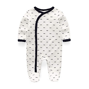 Kiddiezoom Baby and Toddler Boys'Snug Fit Footed Cotton One-Piece Romper Jumpsuit