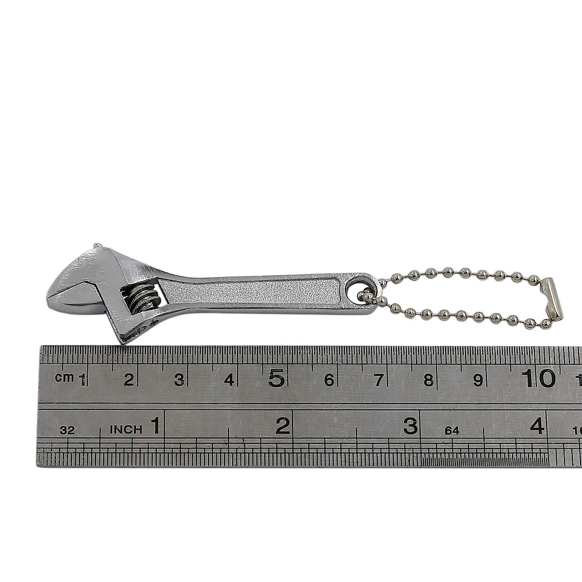 GENNEL 2.5 inch Tiny Adjustable Wrench, 2.5" Mini Size Adjustable Spanner, Silver Nut Wrench Tool, Jaw Capacity 0~10mm