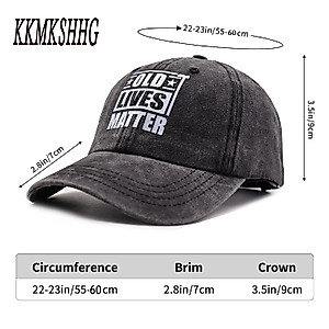 Funny Birthday Gifts Baseball Cap for 50th 60th 70th 80th Men Women, Old Lives Hat Matter, Vintage Adjustable Washed Cotton Denim Hat for Grandma, Grandpa