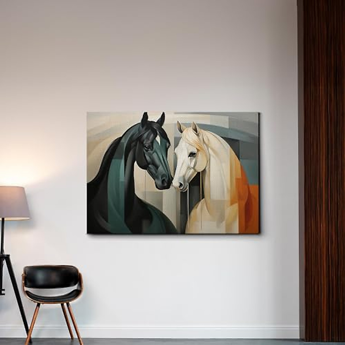 Majestic Black Stallion Galloping In The Clouds, Black Horse On Salt Flats, Canvas Print, Black Horse Print, Black Horse Wall Art