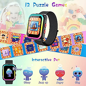 Hewitto Smart Watch for Kids - Kids Smart Watch Boys with Rotatable Camera Audio Books Games Video Music Player Alarm Clock Pedometer, Kids Watch Gifts Toys for Boys Ages 4 5 6 7 8 9 10