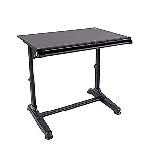 Stand Up Desk Store Adjustable Height and Angle Drafting Table Drawing Desk with Large Surface (Black Frame/Black Top, 40" W X 26" D)