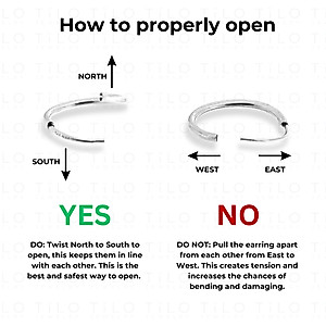 14k White Gold Round Endless Hoop Earrings - 10-18mm (10mm)…