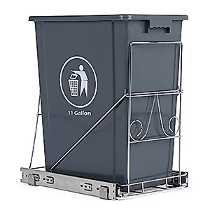 WHITE TIGER Pull Out Trash Can Under Cabinet Slide Out Shelf, Under Sink Garbage Trash Can Sliding Shelf Organizer for Kitchen Cabinet/Sink Cabinet /Laundry Hamper Cabinet (Trash Can Not Included)