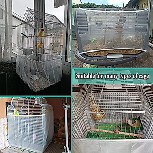 lustrioustoy Bird Cage Seed Catcher, Large, Seed Catcher Guard Net Cover, Prevent Scatter and Mess, Soft Airy Cage Net Stretchy Skirt, Prevent Scatter and Mess(White, 118 x 15.7 Inch)