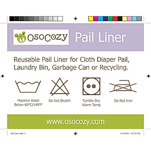 OsoCozy Cloth Diaper Pail Liner - Reusable, Washable, Waterproof Wet Bag with Drawstring. Excellent for Diaper Pails, Garbage Cans, Laundry, Recycling and Storage - Starry Night