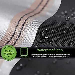 Enzeno Patio Furniture Set Cover, Outdoor Sectional Sofa Couch Set Covers Waterproof, Garden Dining Table Chair Set Cover Outside Rectangular Heavy Duty Weatherproof 126" L x 63" W x 28" H Black…