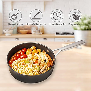 Wodillo Nonstick Frying Pan Skillet, Nonstick Omelette Pan,Induction Base, Hard-Anodized, Durable & Oven Safe to 420°F, Dishwasher Safe(9 INCH)