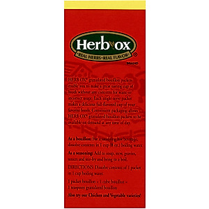 Herb-Ox Sodium Free Bouillon Bundle,`Beef and Chicken, 100 Total Packets