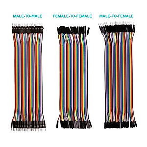 DIYables 120pcs Multicolored Jumper Wires for Prototyping Electronic Projects Arduino, ESP32, ESP8266, Raspberry Pi