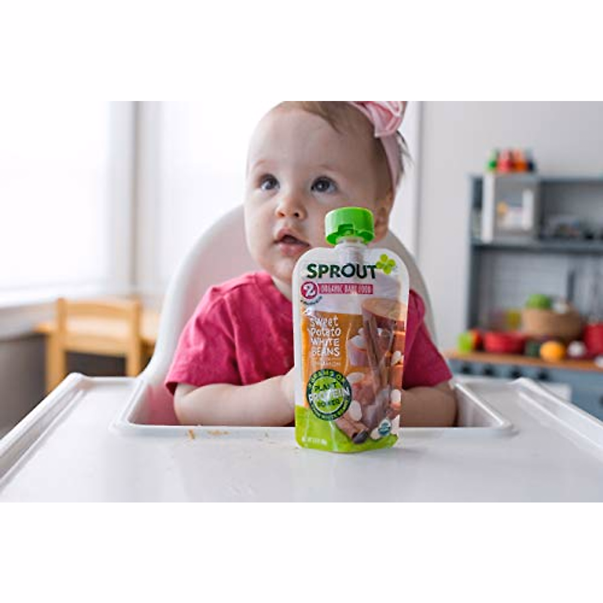 Sprout Organics, Stage 2 Variety Pack, Sweet Potato White Bean, Butternut Blueberry & Carrot Chickpea, 6+ Month Pouches, 3.5 oz (18-count) (Flavours May Vary)