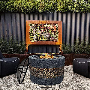 NEWCES Safety Certification Large Fire Pit BBQ Grills Fire Bowl Barbecue Grill Stand Multifunction Charcoal Barbecue Grill Smoker BBQ Grill for Outdoor Garden