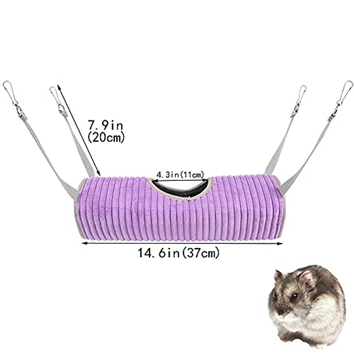 G YITENG Small Animal Bunk Bed Ferret Hammock Pet Rat Cage Hammock Sleep Bed Play Platform Tunnel Hamster Cage Accessories Hanging Hideout Tunnel Tube Toy (Purple)