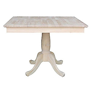 International Concepts 36" x 36" Natural Solid Wood Square Top Pedestal Table - 29.9" Height