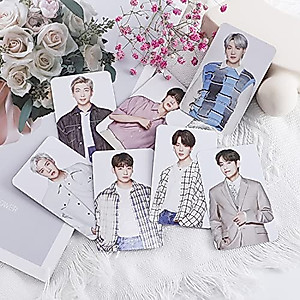 G-Ahora Kpop Bangtan Boys Leather Wallet Bangtan Boys Purse Credit Card Holder with Bangtan Boys Lanyard Kpop Bangtan Boys Postcards for Army Gifts(WC Bangtan Boys)