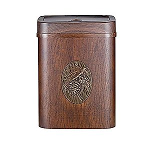 UNNIQ Trash can, Intelligent Induction Trash Can,8L Touchless Smart Wooden Trash Can,Mute Intelligent Environmental Protection Adjustable Sensing Distance Storage Bucket