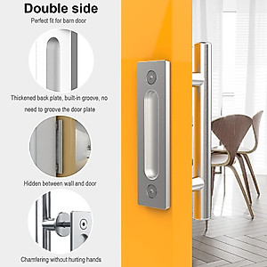 QINAIXQM 12''/30CM Sliding Barn Door Handle Double Sided Pull and Flush Barn Door Embedded Invisible Stainless Steel