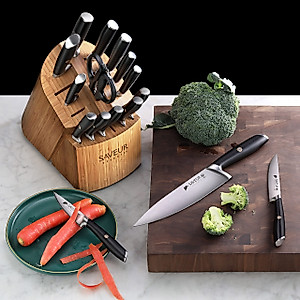 Saveur Selects 1026320 German Steel Forged 17-Piece Knife Block Set