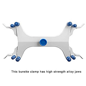 QWORK Double Burette Clamp, Adjustable Aluminum Clamp with High-Strength Alloy Jaws and Convenient Butterfly-Style Spring Load for Laboratory Applications