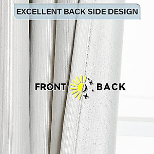 Creamy White Blackout Curtains for Living Room - 2 Panels Set Privacy Room Darkening Curtains, Solid Color Window Panels, Grommet Window Curtains/Drapes for Bedroom Kitchen,52 x 84 Inch