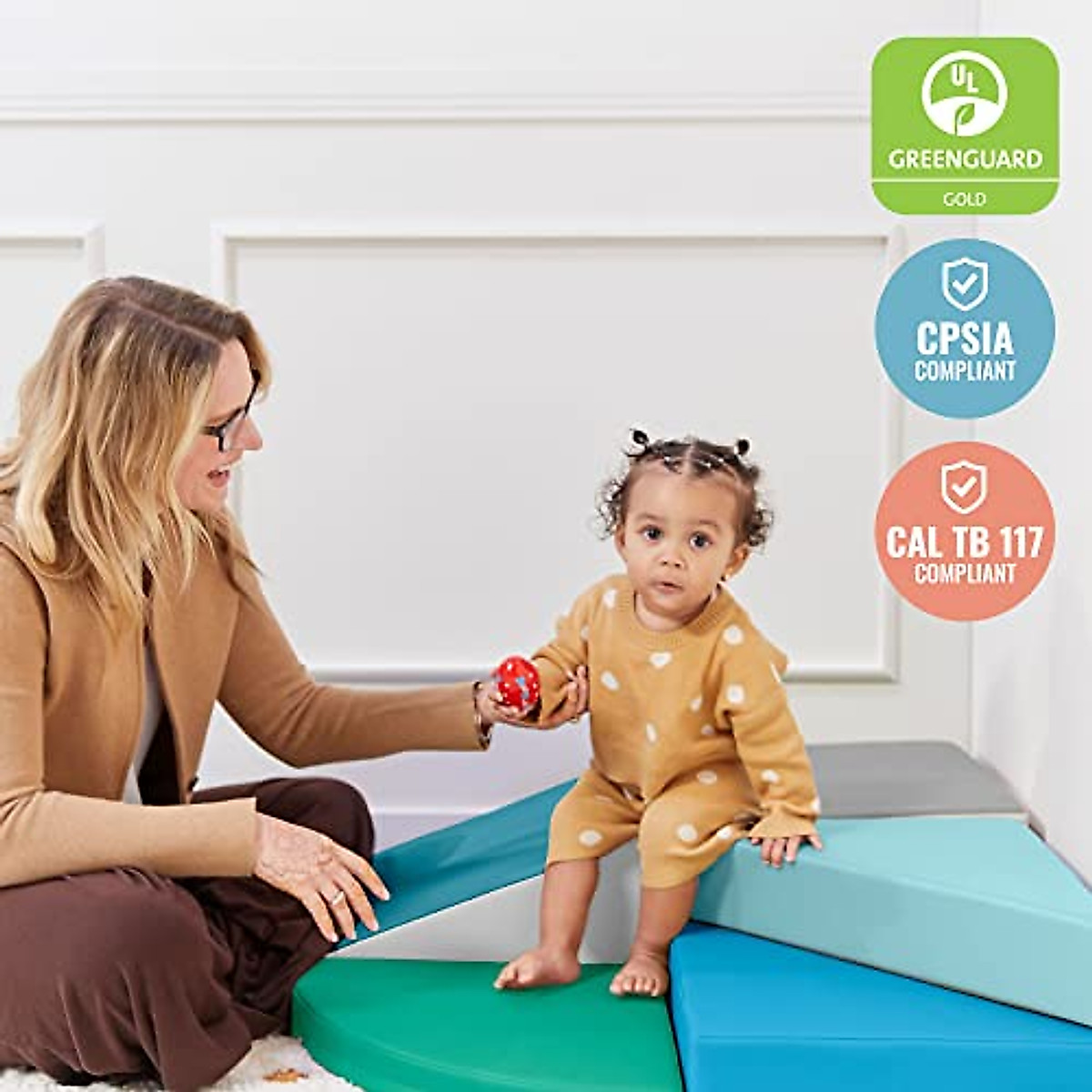 ECR4Kids SoftZone Tiny Twisting Climber, Beginner Playset, Contemporary, 5-Piece