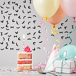 100pcs Bat Confetti, Black Glitter Bat Shape Table Confetti for Halloween, Halloween Themed Birthday Paper Scatters, Halloween Themed Baby Shower Party Table Decoration