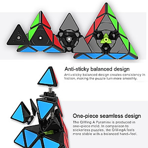 Roxenda Speed Cube Set, Speed Cube Bundle of 2x2 4x4 Megaminx Windmill Cube and Pyramid Cube Smoothly Magic Cubes Collection for Kids & Adults [5 Pack] (Black)
