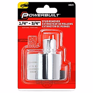 Powerbuilt Stud Extractor Tool, Remove 1/4" to 3/4" Nuts, Broken, or Seized Studs, Grip Damaged Bolts- 648639