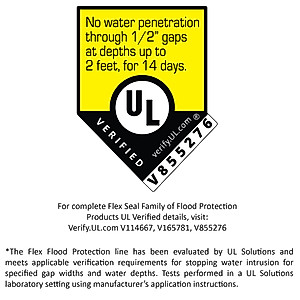 Flex Tape Flood Protection, 3.75 in x 20 ft, Waterproof Rubberized Tape, Removable, Use on Windows, Doors, Garage Doors, Casings, Thresholds, Conduits, Vents, Ducts