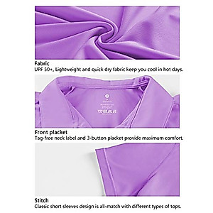 BUBBLELIME Women's Short Sleeve Polo Shirts UPF 50+ Quick Dry Moisture Wicking - Polo Neck Short Sleeve_Purple X-Large