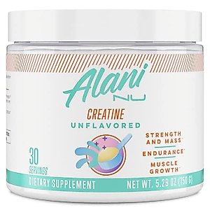 Alani Nu Creatine Monohydrate Powder 150 Grams (5.29 oz), Unflavored | Pure | Micronized Creatine Powder | No Sugar, No Gluten, No Artificial Colors or Flavors | 30 Servings