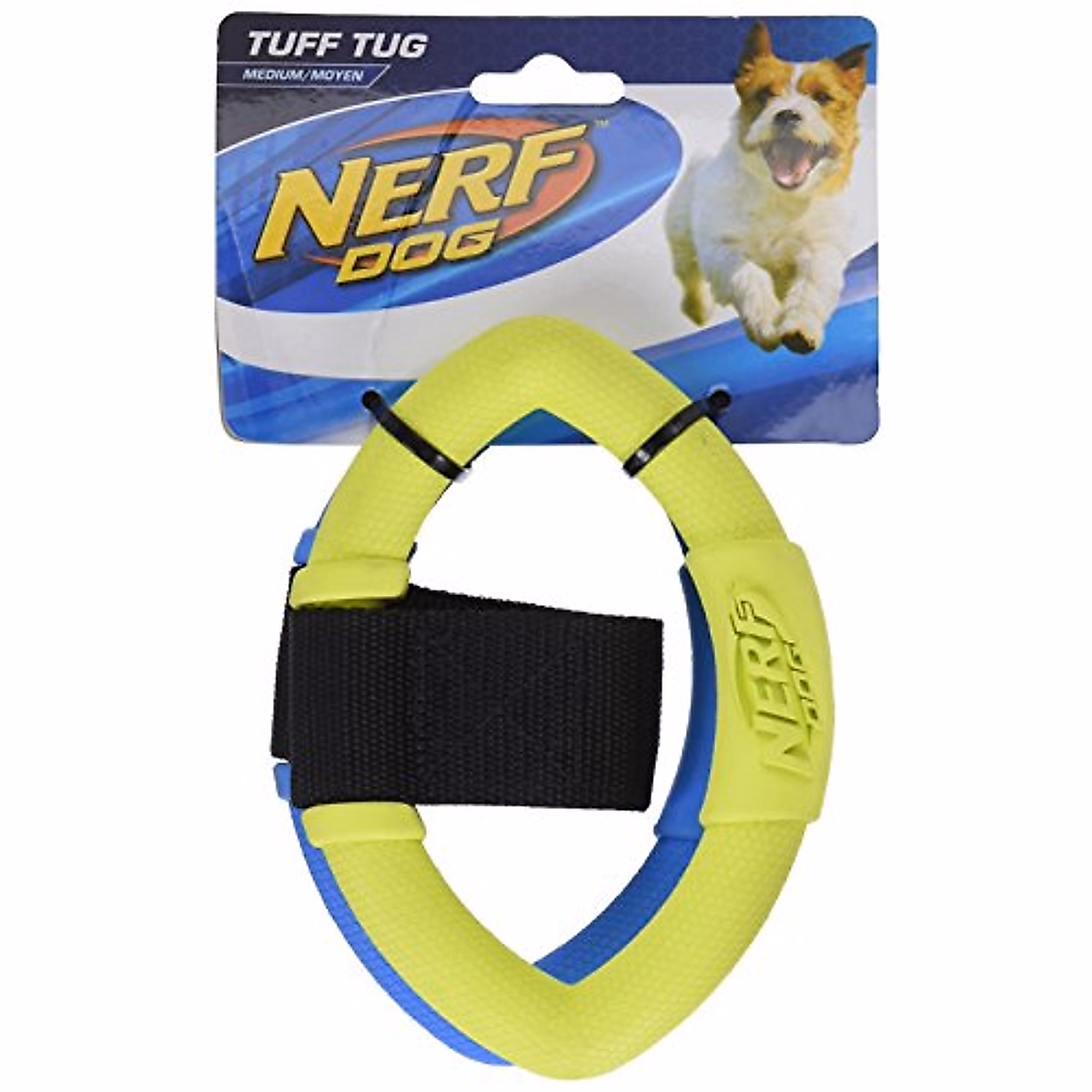Nerf Dog 13in 2-Ring Strap Tug - Blue/Green