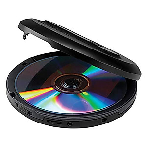 Jensen CD-65 Portable Personal CD Player CD/MP3 Player + Digital AM/FM Radio + with LCD Display Bass Boost 60-Second Anti Skip CD R/RW/Compatible Sport Earbuds Included (Black Limited Edition Series)