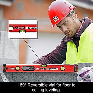 Kapro - 985-41X Apollo Heavy-Duty Professional Box Level - Magnetic - Features Magnified Vials and Dual-View Plumb Site - VPA Tested - 72 Inch
