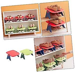 Cabilock 2pcs Storage Rack Shoe Tray Shoe Storage Rack Stackable Shoe Storage Shelf Bracket High Heels Organizer Shoe Stacker Space Saver Shoe Slots Holder Dorm Shoe Shelf Shoe Support Set