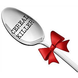 Weenca Practical Gifts for Dad, Laser Engraved Spoon Cereal Killer, Emotional Dad Gifts, Fun Cereal Spoon Dad Gifts Who Has Everything