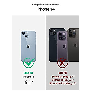 Poetic Revolution Case for iPhone 14 6.1 inch, [20FT Mil-Grade Drop Tested], Full-Body Rugged Shockproof Protective Cover with Kickstand and Built-in-Screen Protector, Black